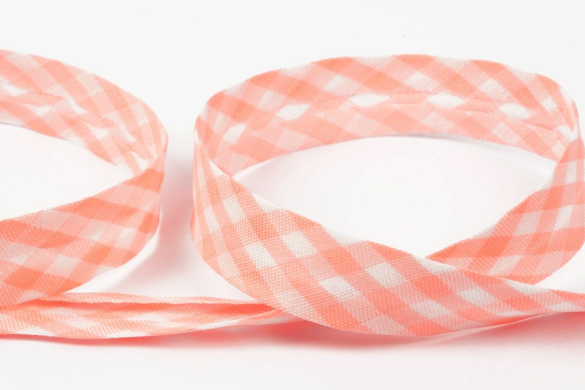 Косая бейка "Gamma" GSB-151 14 - 15 мм 132 м 1 м №092 розово-оранжевый