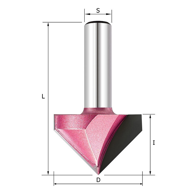 Фреза V-образная пазовая с углом 135? Z=2 D=22х10x43 S=8 PROCUT 202855P
