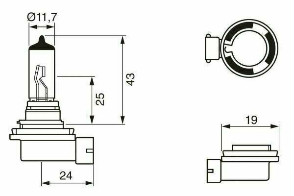Лампа 12V 55W H11 Pure Light (Картон 1 Шт)
