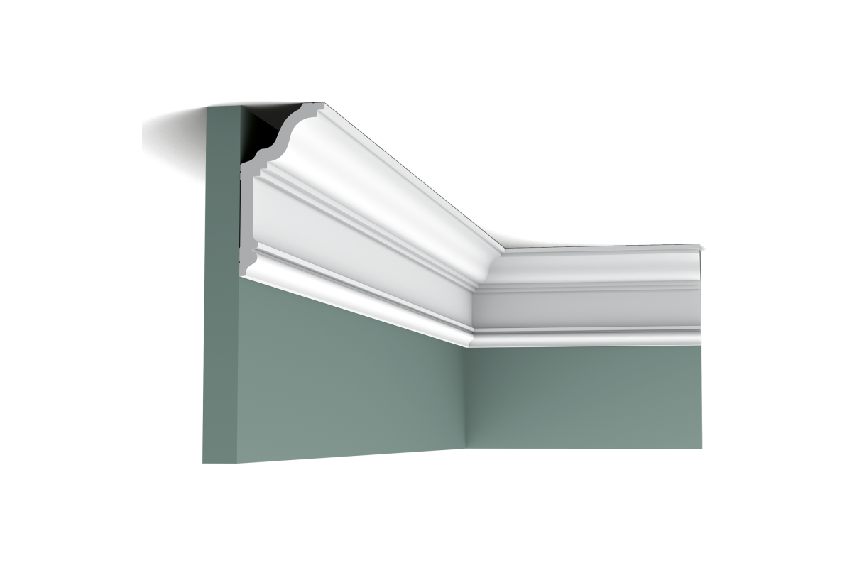 Карниз потолочный 60x120 мм плинтус для натяжного потолка Перфект под покраску CX 192-2 метра дюрополимер