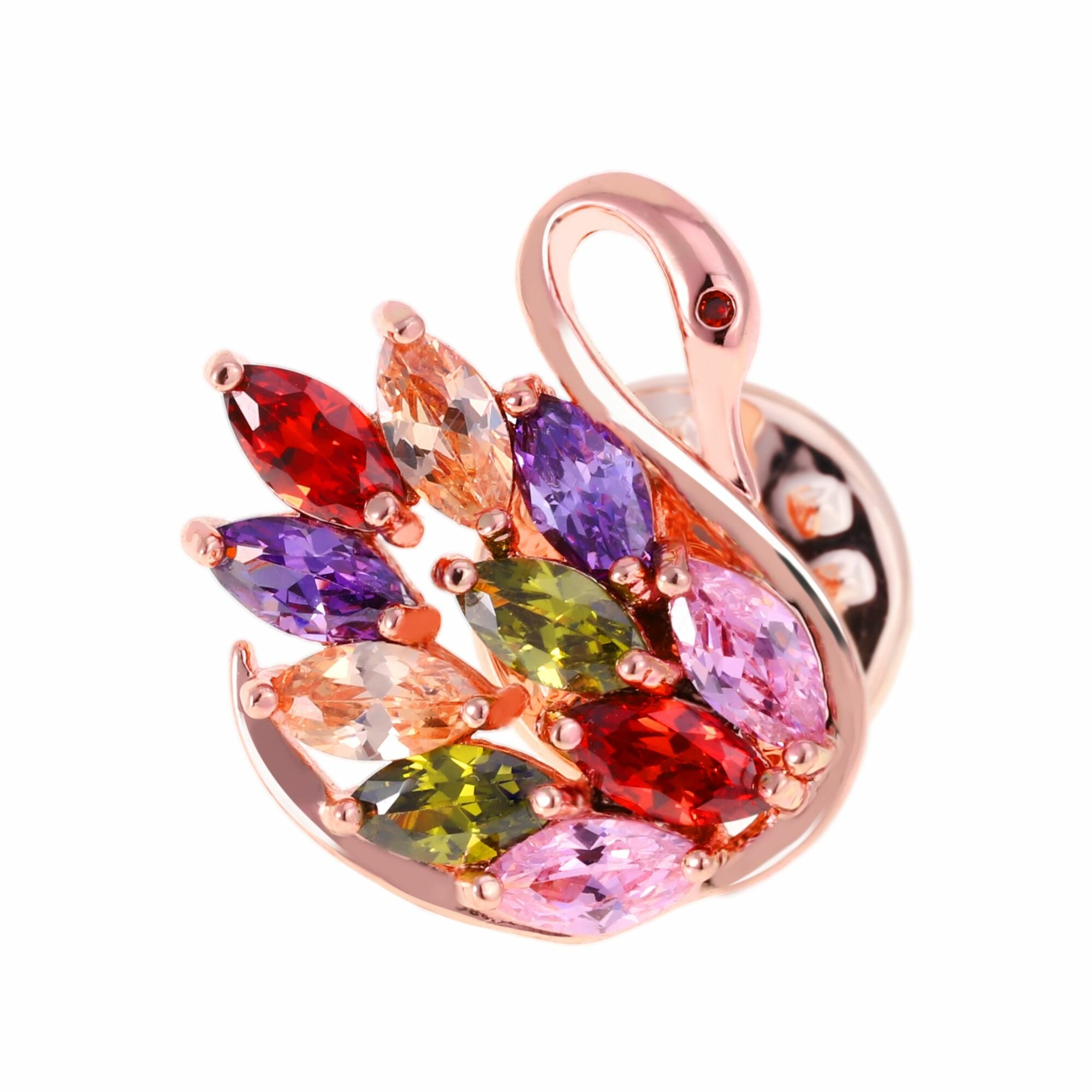 Брошь, кристалл, стекло, искусственный камень, стразы