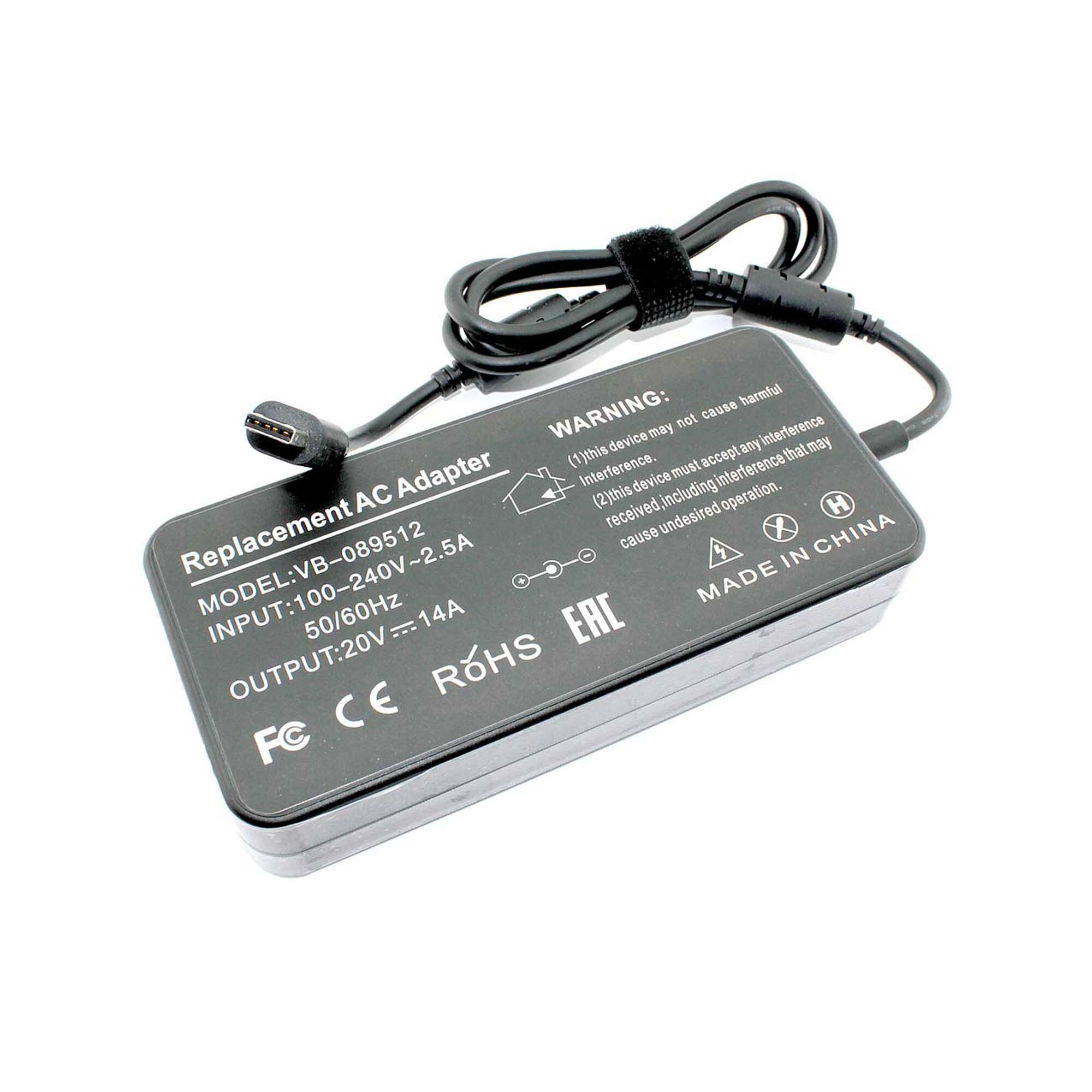 Блок питания (сетевой адаптер) для ноутбуков MSI 20V 14A 280W черный, с сетевым кабелем