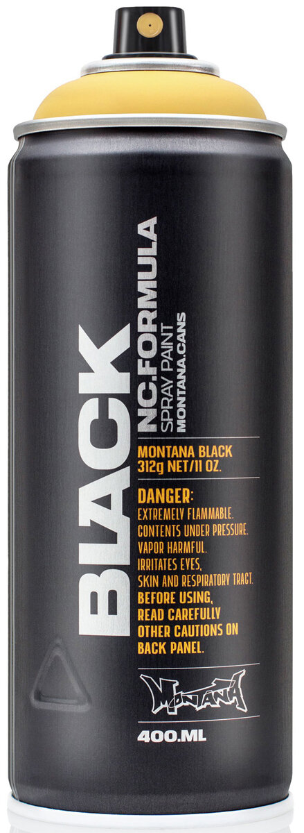 Краска для граффити аэрозольная MONTANA BLACK светло-желтая 0,4л 1005 BLK