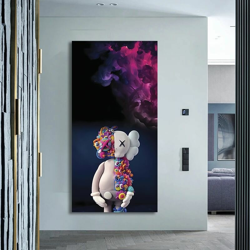 Картина ВсеКартины. тут Kaws, поп-арт, на холсте, 40 см x 80 см