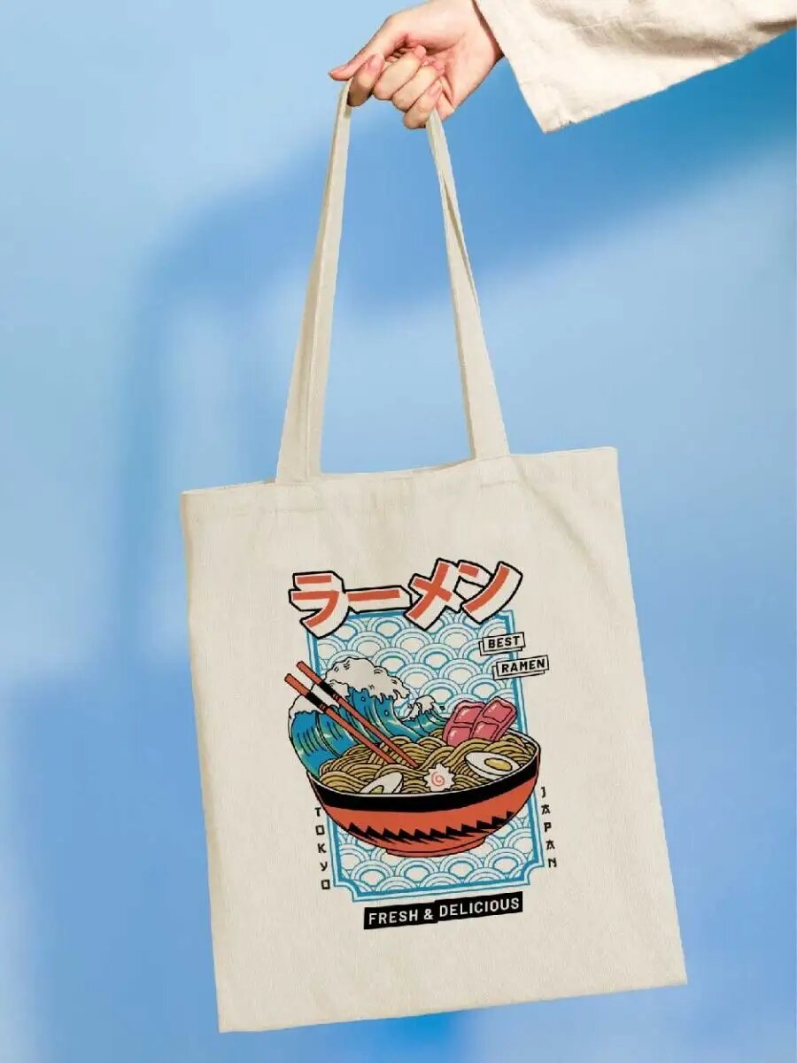 Сумка шоппер  с принтом Япония, дракон