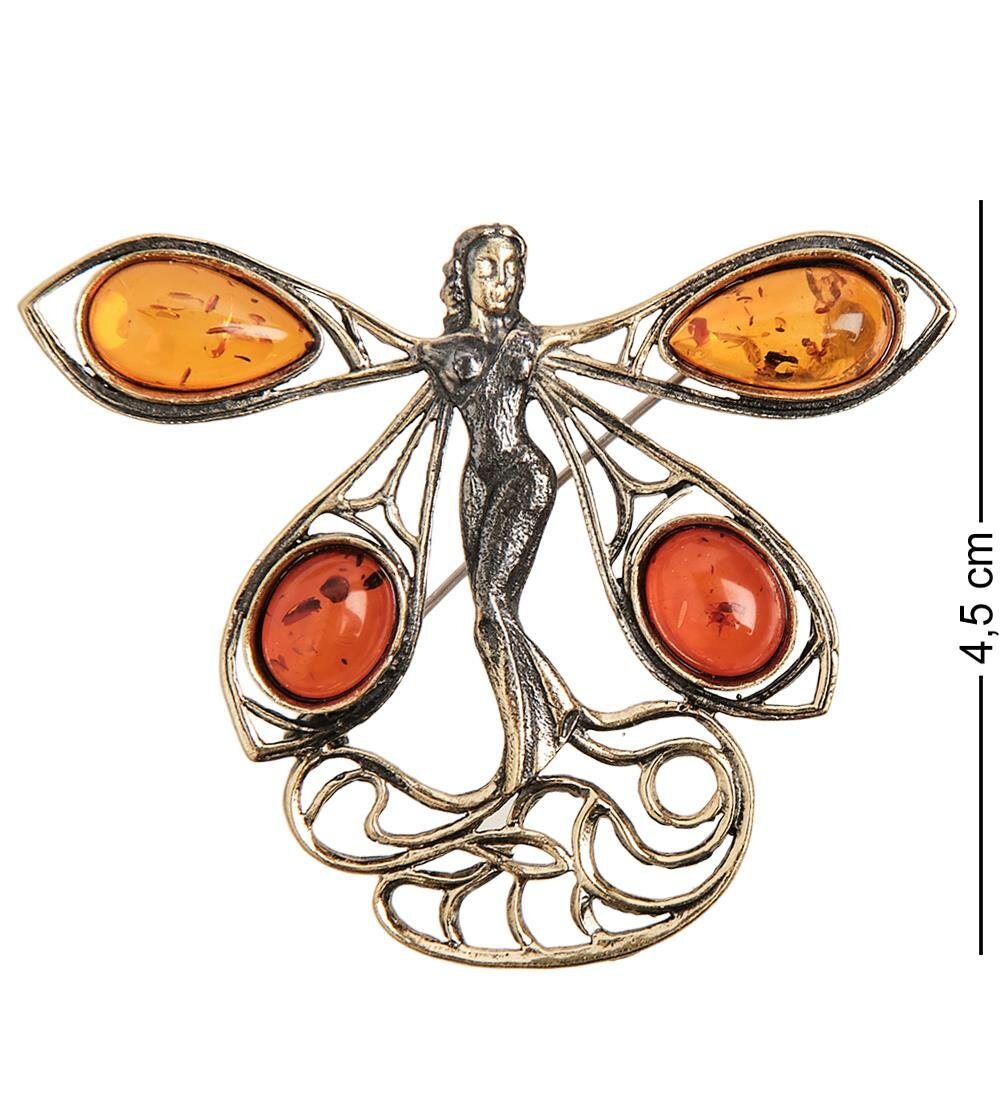 Брошь, янтарь