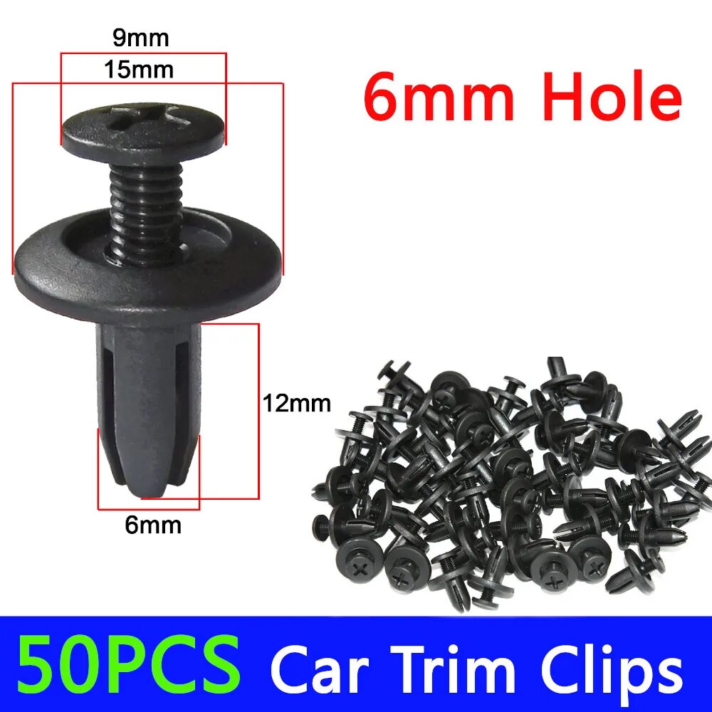 Клипсы автомобильные универсальные, 50 шт./лот, 6 мм, 7,8 мм, 8 мм 50PCS 6mm C0083