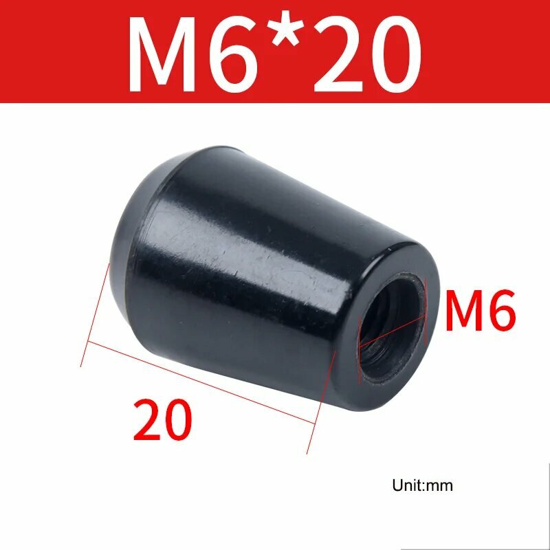 Бакелитовые ручки для резьбы M6/M8/M10/M12/M16 1Pcs, M6x20-Black