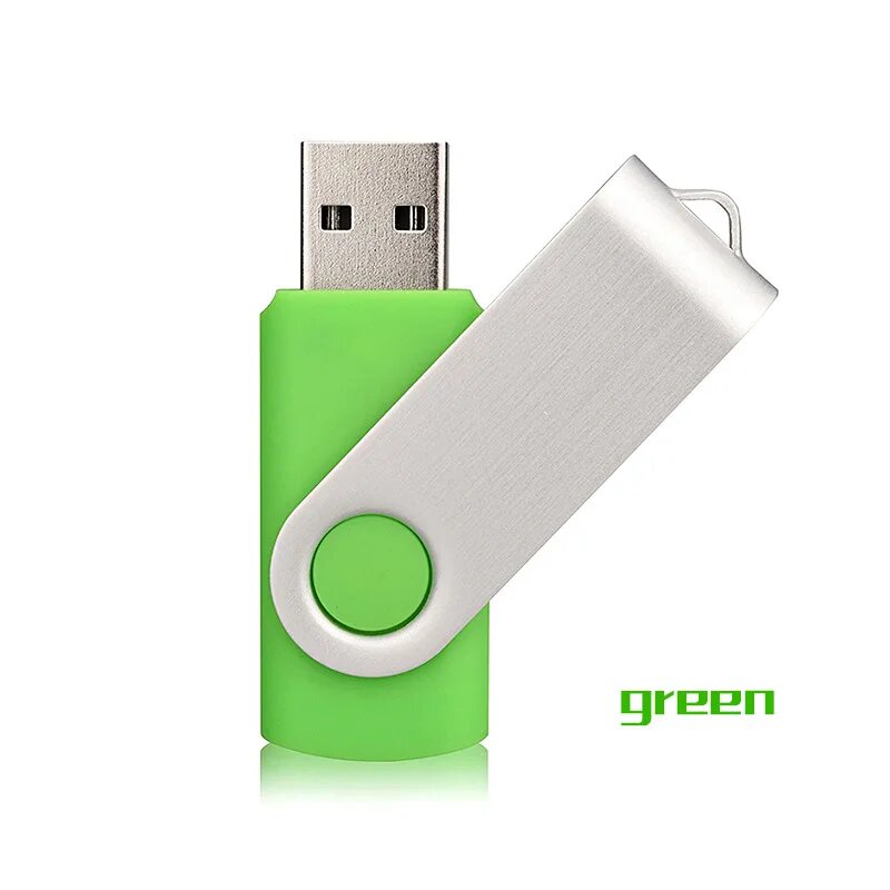 Металлическая USB-флешка Custom Logo 128Мб-16Гб 512М, Green Color