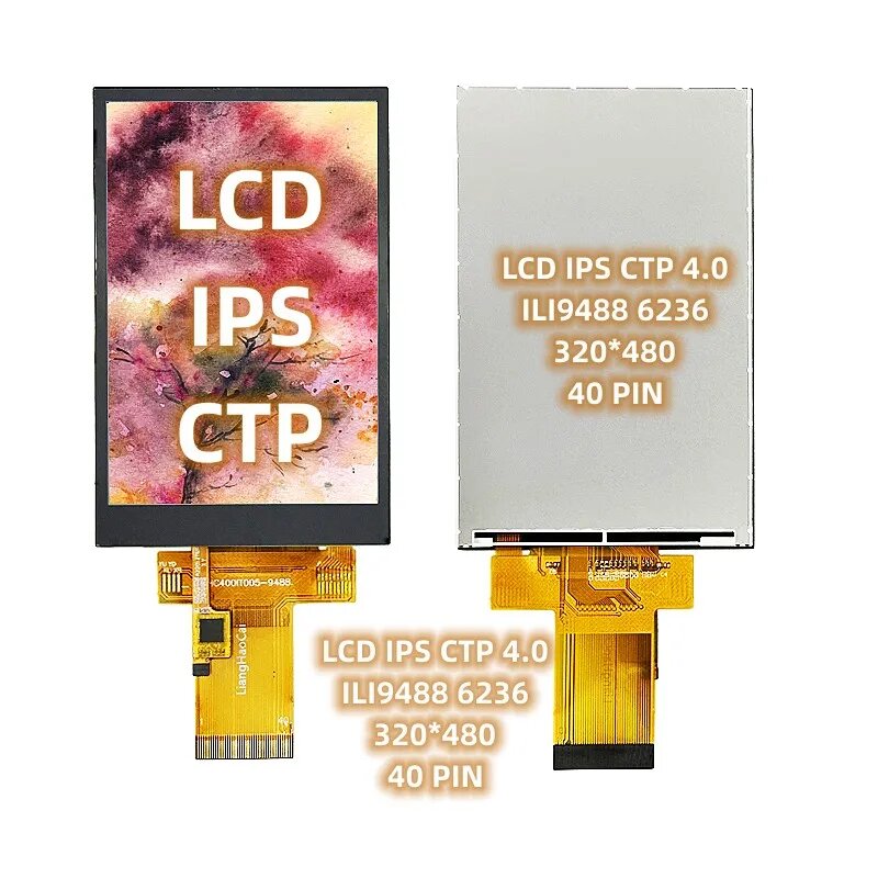 4,0 дюймовый IPS CTP LCD No Touch ILI9488 6236 серия Фабрика потребительская электронная супер полноэкранная емкостная сенсорная панель
