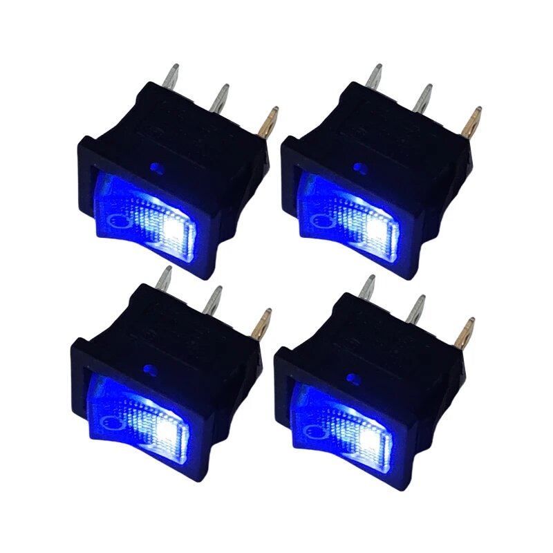 Мини-переключатель KCD1 с подсветкой 12/220В 4шт