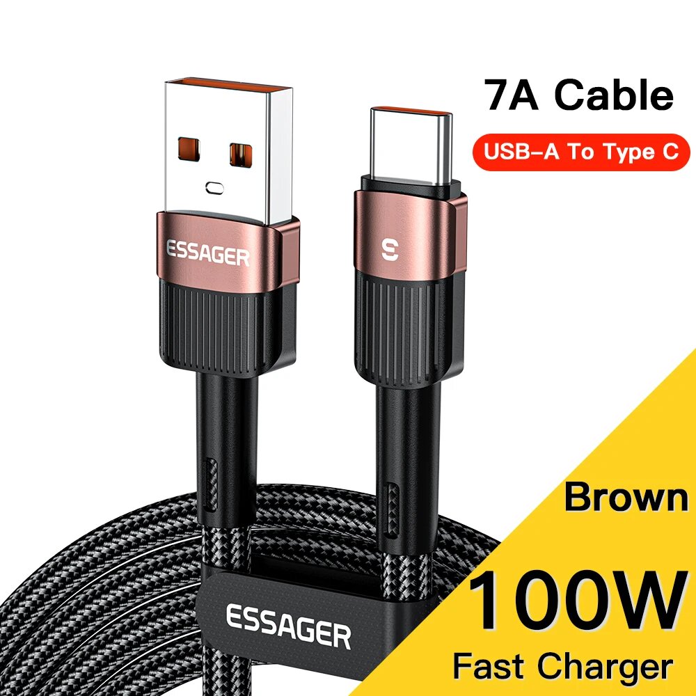 Essager 7A USB-кабель типа C, провод для Realme Oneplus OPPO 100 Вт, быстрая зарядка, USB-кабель типа C для Huawei P30 P40 Pro Samsung
