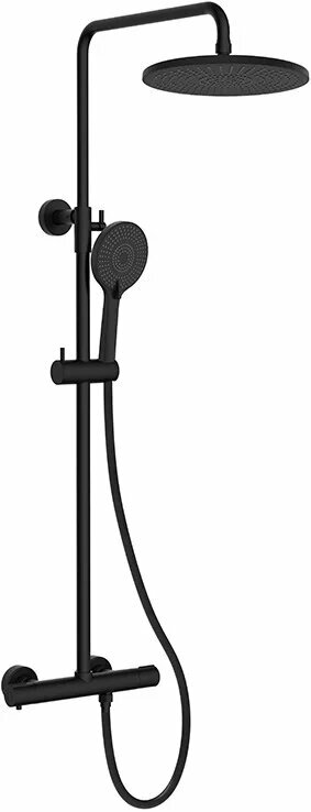 Душевая система Kaiser Serio 05577-2 250 мм, с термостатом, черный матовый