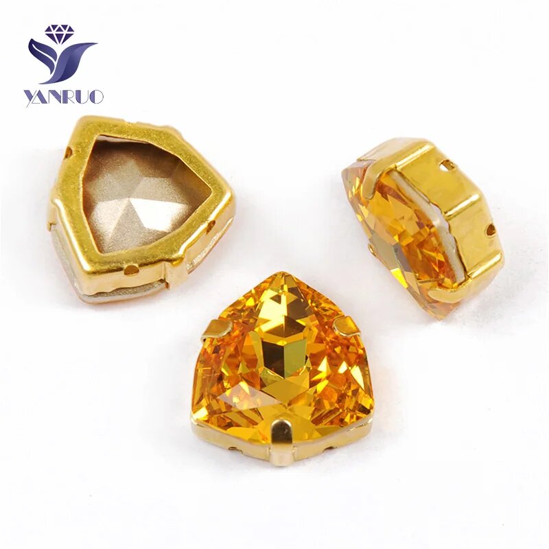 Стеклянные стразы YANRUO 4706 Trilliant Point для декора 7mm 21Pcs, Light Topaz