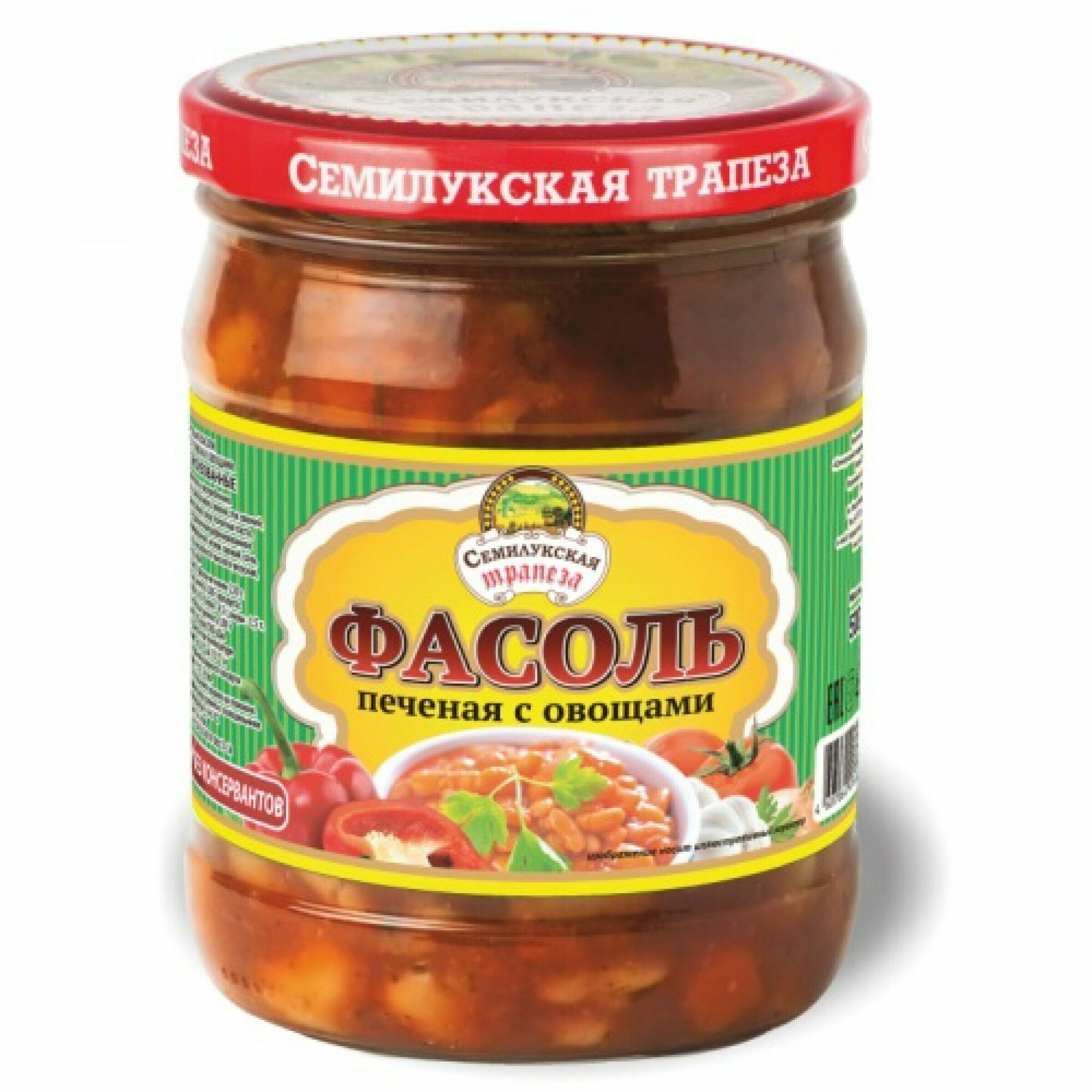 Консервы овощные Семилукская трапеза "Фасоль с овощами", 500г, 2шт