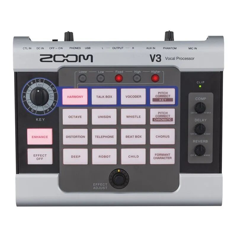 Zoom V3 Vocal Processor - Эффекты для вокала с гармонией, коррекцией тона и 16 эффектами