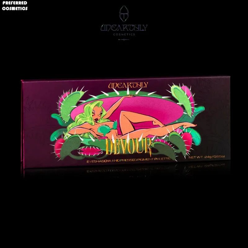 UNEARTHLY COSMETICS 12-цветная палитра теней для век , США - Devour