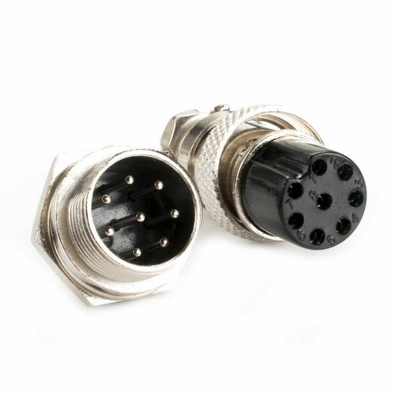 Разъем GX16M-8B штекер 8pin, GX16M-8A гнездо 8pin