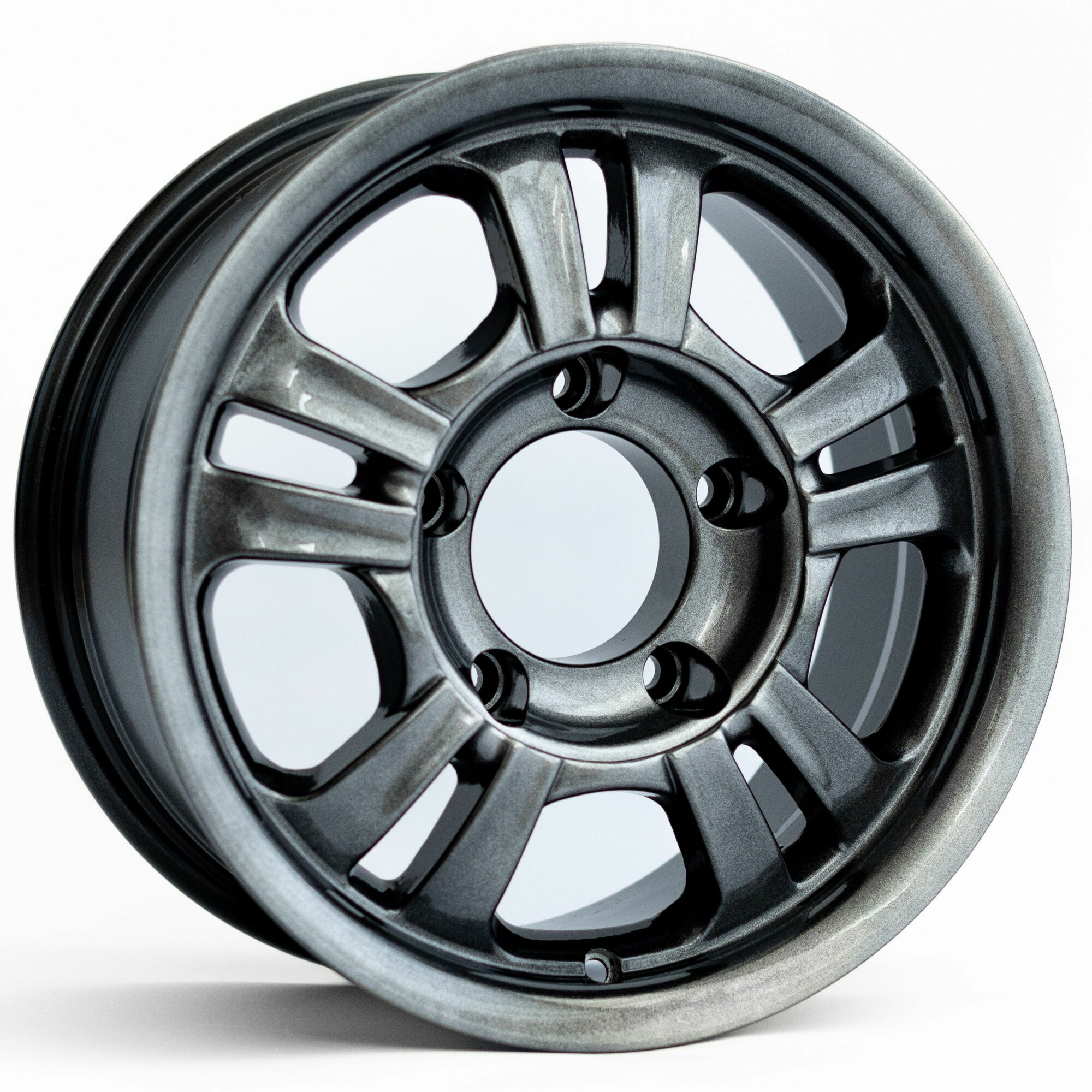 Диск литой Мегалюм на Ниву 15х7 5х139,7 ЕТ15 98,5 чёрный бриллиант арт. М-002