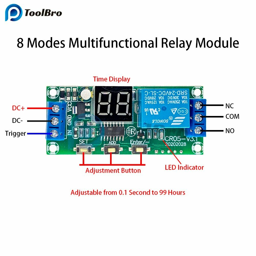 Реле времени iToolBro Time Delay Relay — фото 1