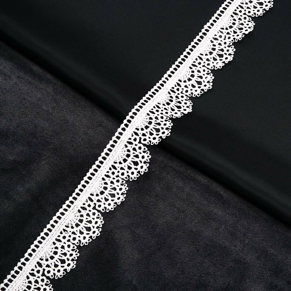 Кружево гипюр, 3 см × 13,72 м, белое, для рукоделия и шитья, Айрис