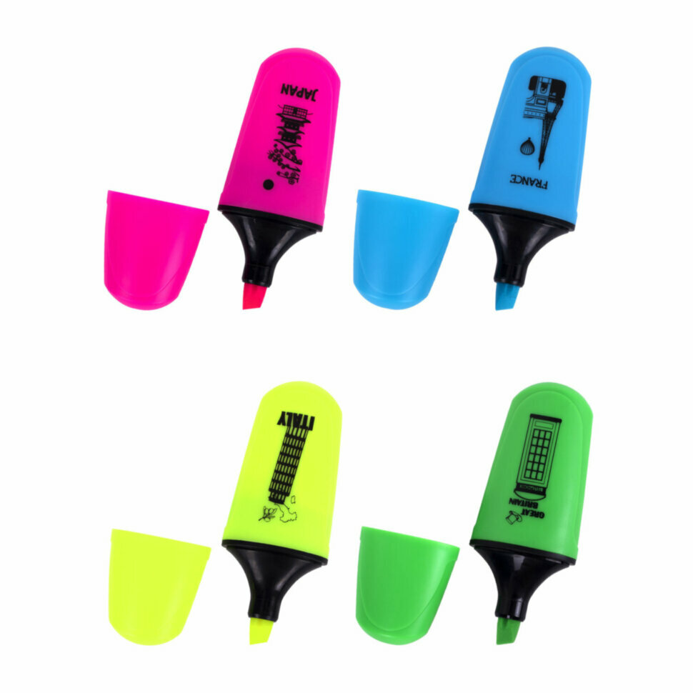 Текстовыделитель мини BRAUBERG "NEON Mini", ассорти В пластиковой банке, линия 1-5 мм, 152431, 50 штук, 152431
