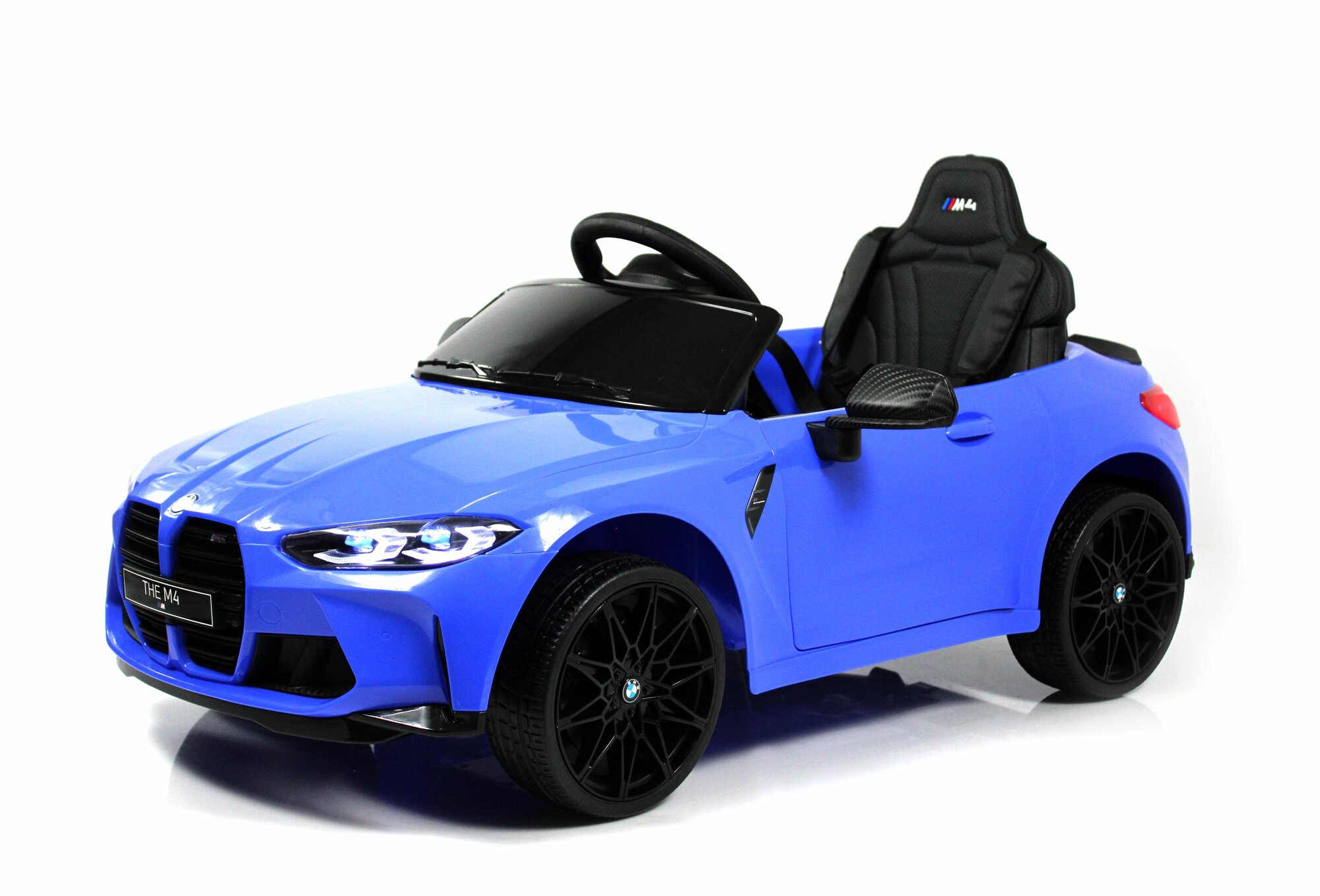 Детский электромобиль Rivertoys BMW M4 (A004AA) лицензионная модель с дистанционным управлением синий