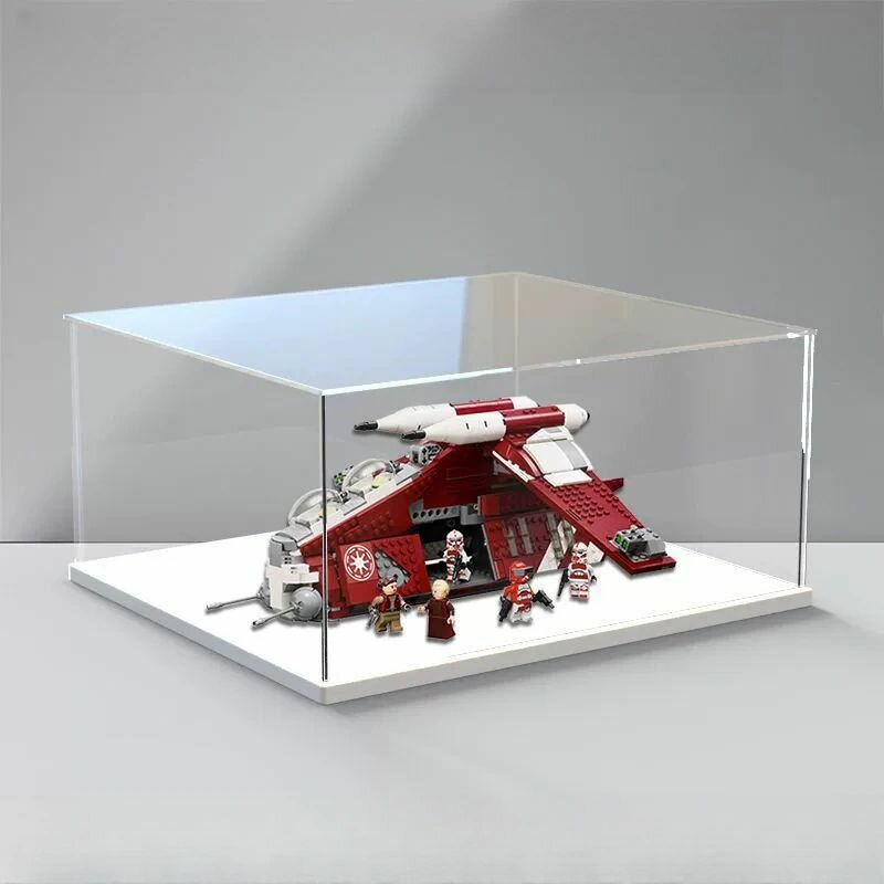 Ящик для хранения, акрилик, 45x40x20см, прозрачный, белый, жесткое дно