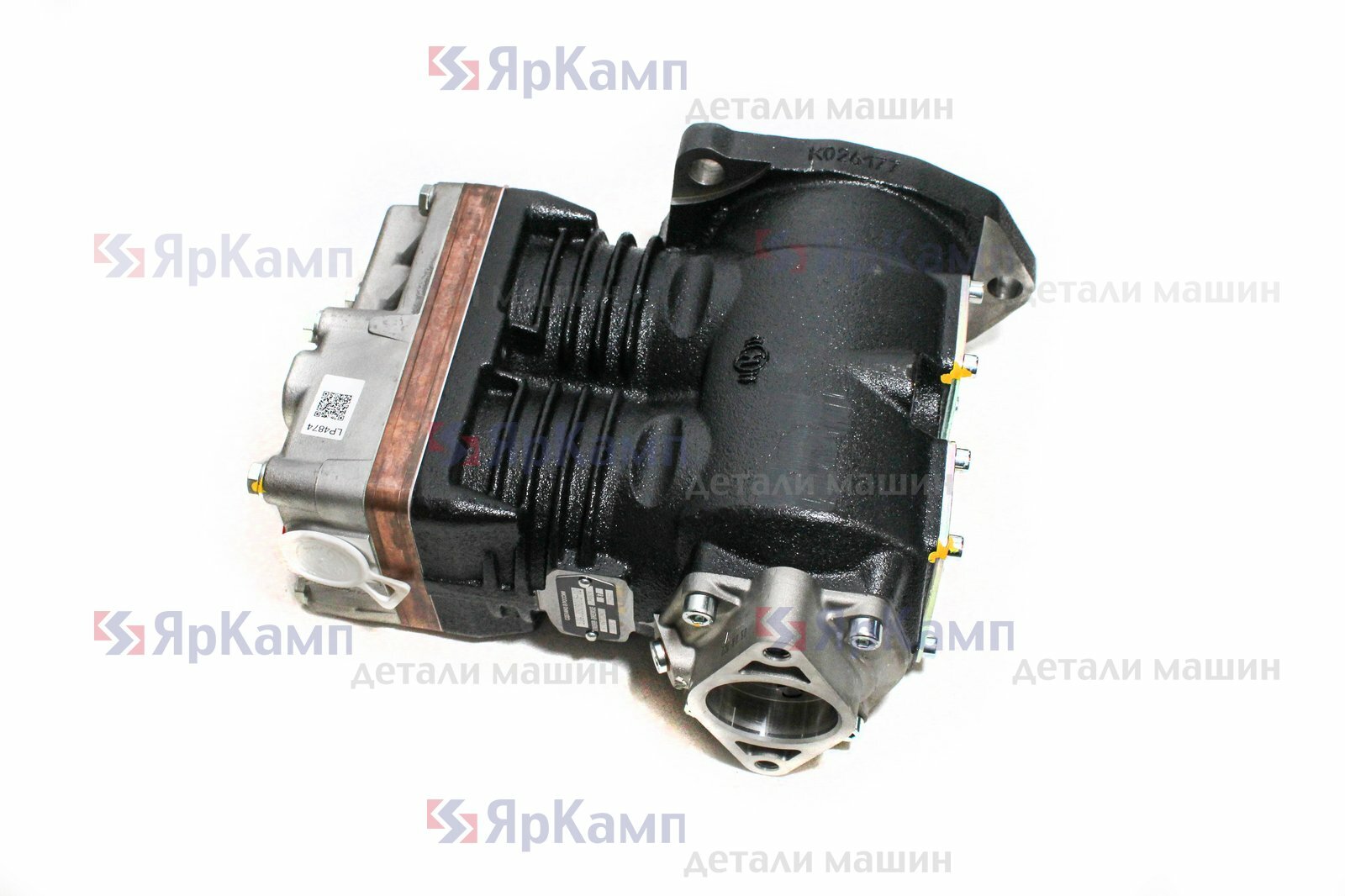 Компрессор МАЗ, урал дв. ЯМЗ-536 (2 цилин.) жид. охлаж. без шкива 270л/мин