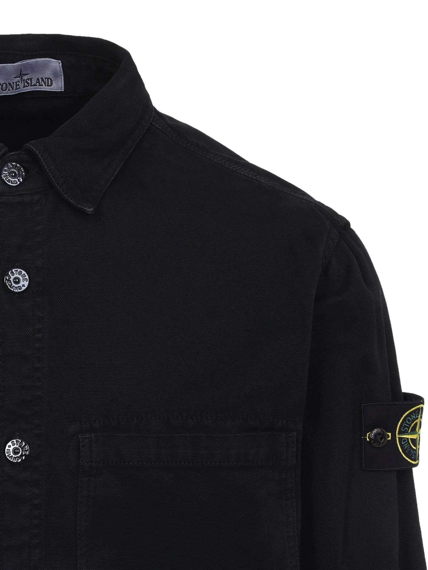 Куртка Stone Island Buttoned-pocket shirt jacket, размер L, black/black — фото 1