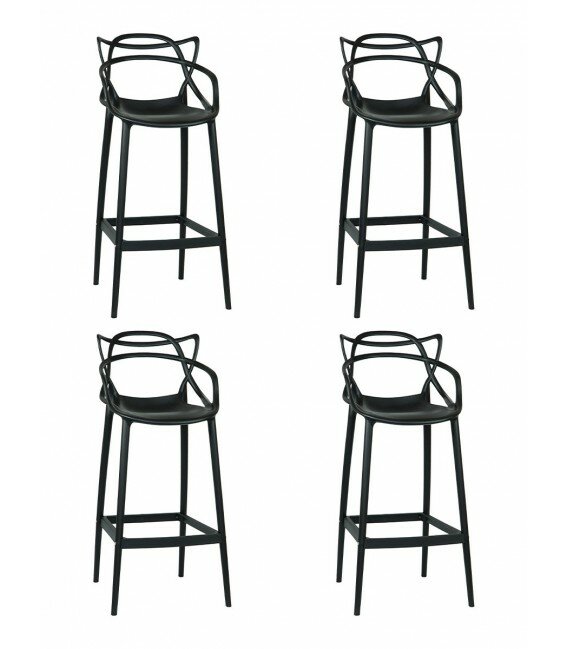 Набор 4 шт Стул барный DOBRIN MASTERS BAR SET-4 601CPP-LMZL, чёрный (B-03)