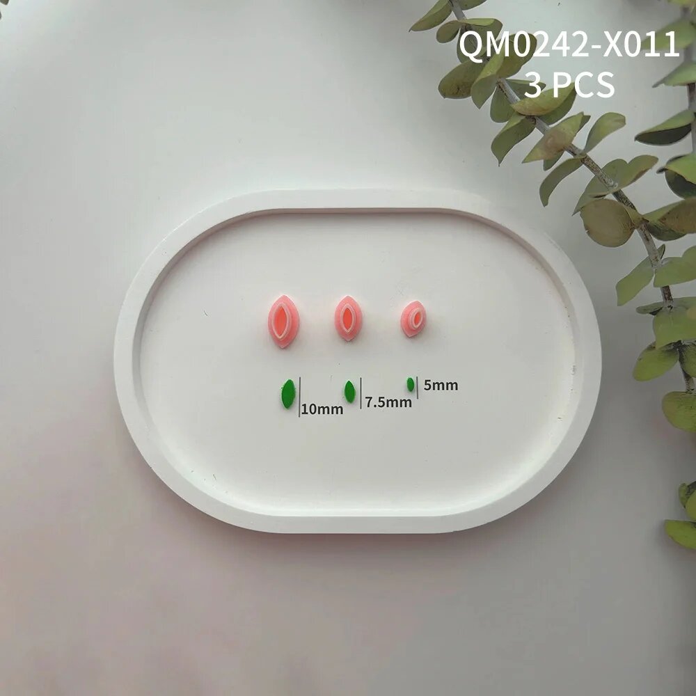 3 шт./компл, мини-размер, лепестки цветов, листьев, фрезы из полимерной глины, формы для резки для DIY растений, украшения, серьги, инструменты для изготовления ювелирных изделий