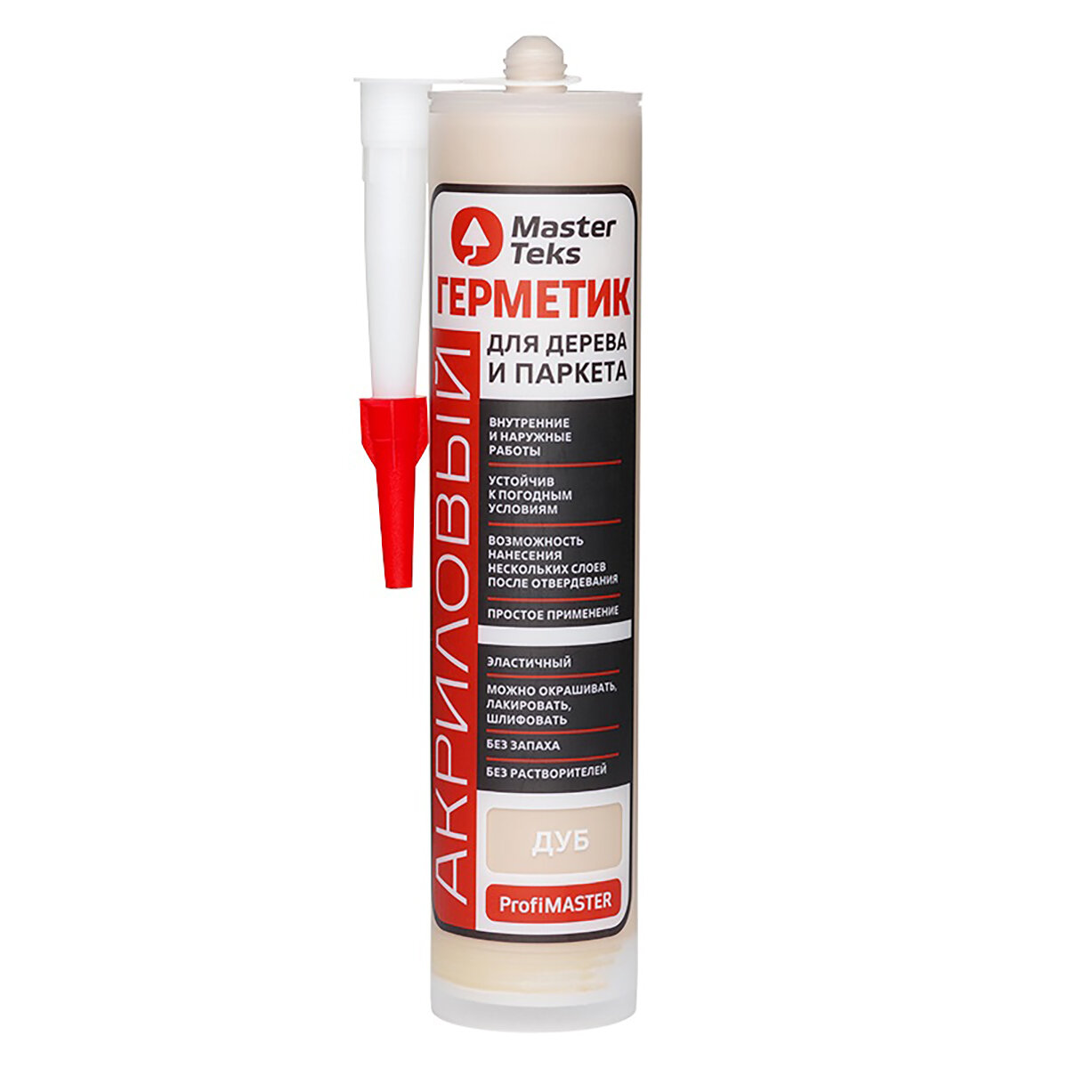 Акриловый герметик для дерева и паркета MasterTeks Profimaster 9782337, 290 мл, дуб