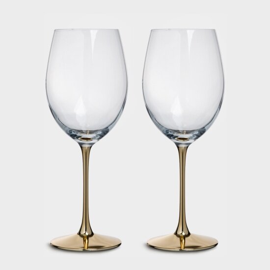 Набор бокалов Anna Lafarg Ravello 2 шт, 540 мл, для красного вина, стекло, золотистая ножка (ANLAF-EOTU05)