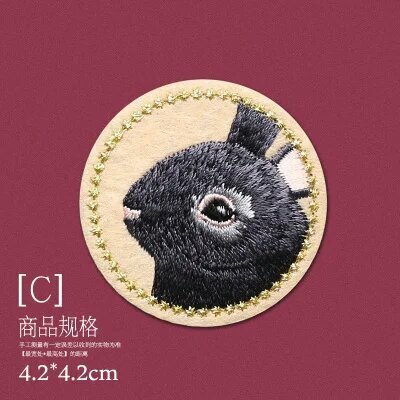 Нашивки AHYONNIEX с попугаем, совой и кроликом Черный, Type C