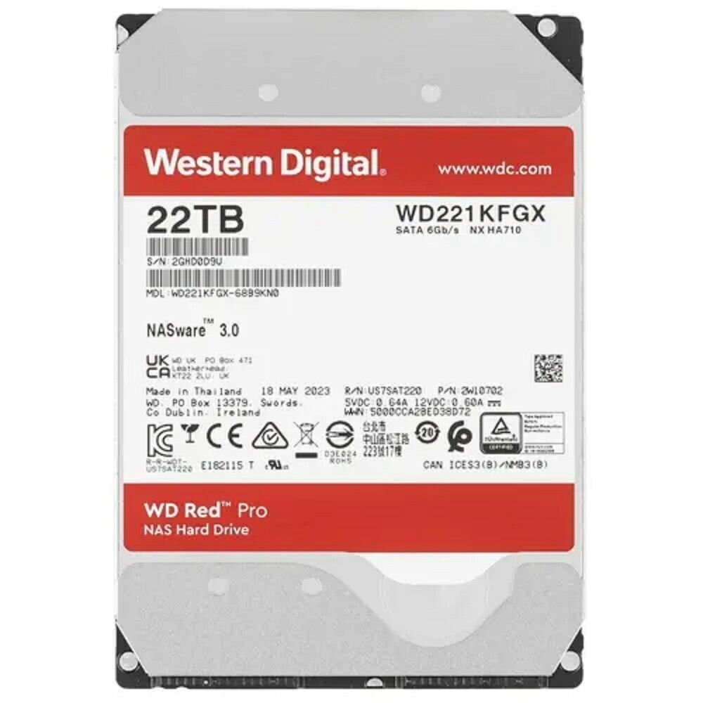 Western digital Жесткий диск 22TB WD Red Pro WD221KFGX