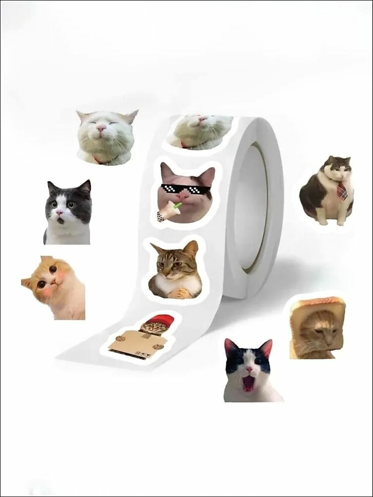 Наклейки котики 500 штук, мемы, стикеры