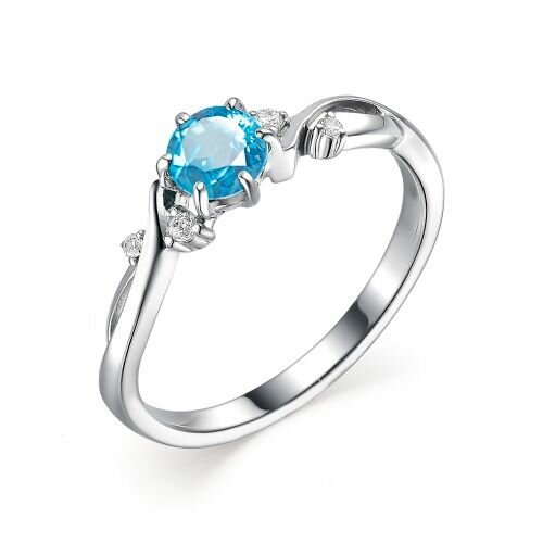 Кольцо, серебро, 925 проба, топаз, фианит