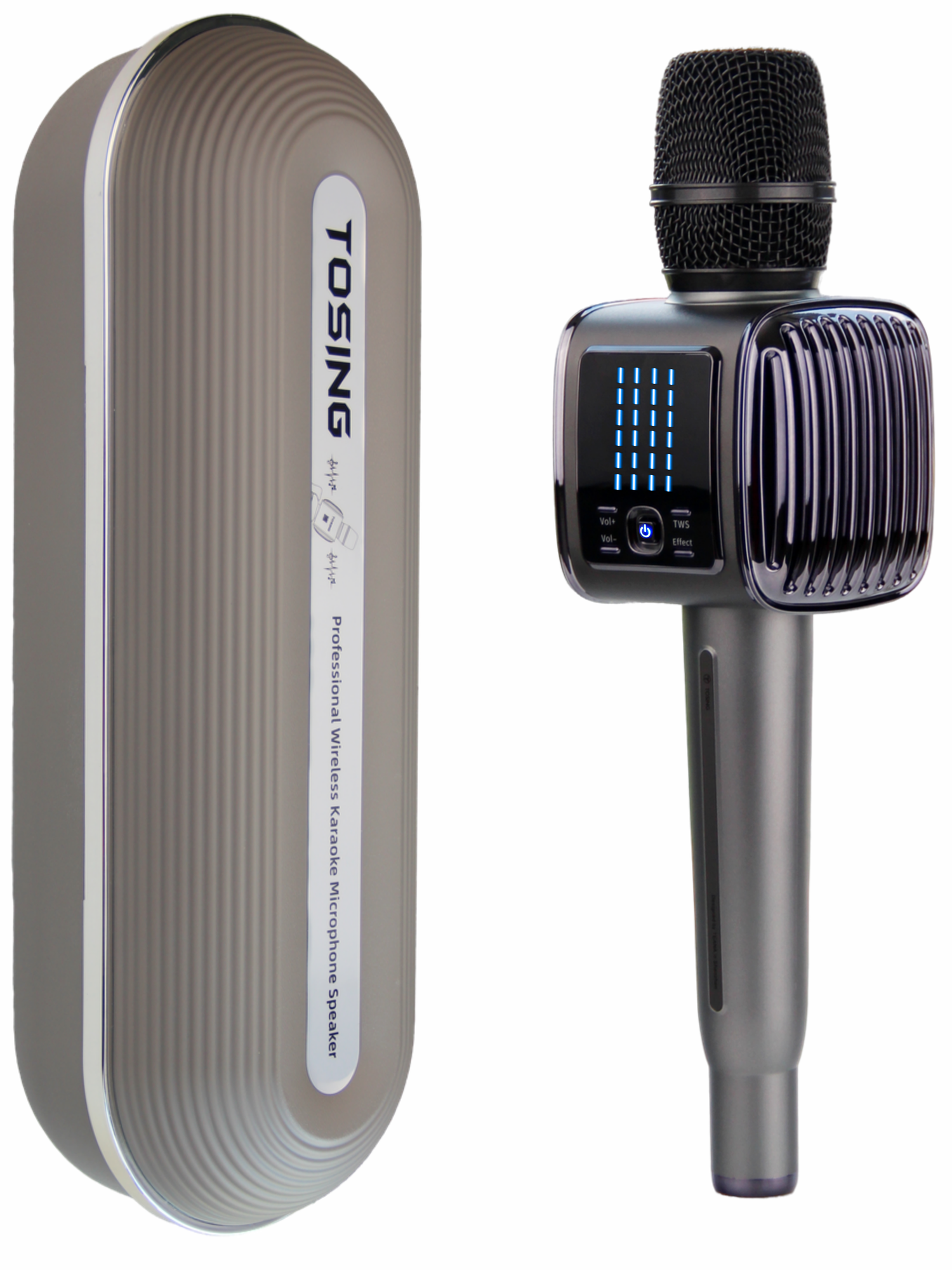 Микрофон для караоке и вокала беспроводной TOSING G6 PRO, Bluetooth, запись, подключение наушников, дуэт.