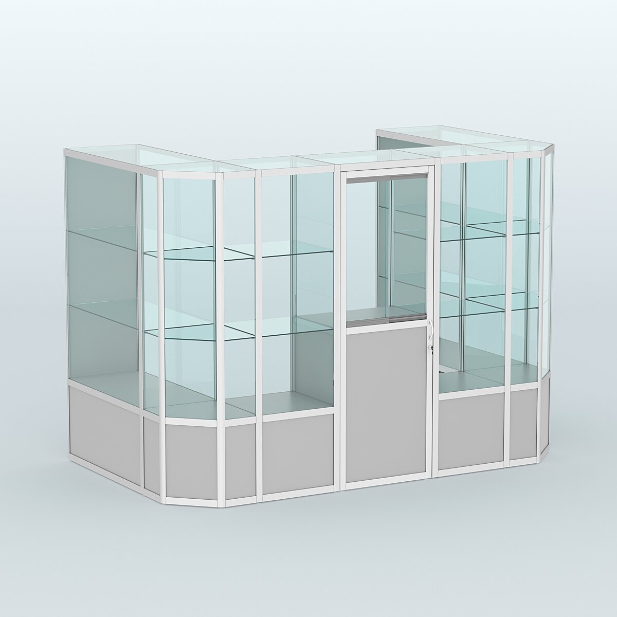 Павильон из профиля пристенный №6б (4,05 кв. м), Серый