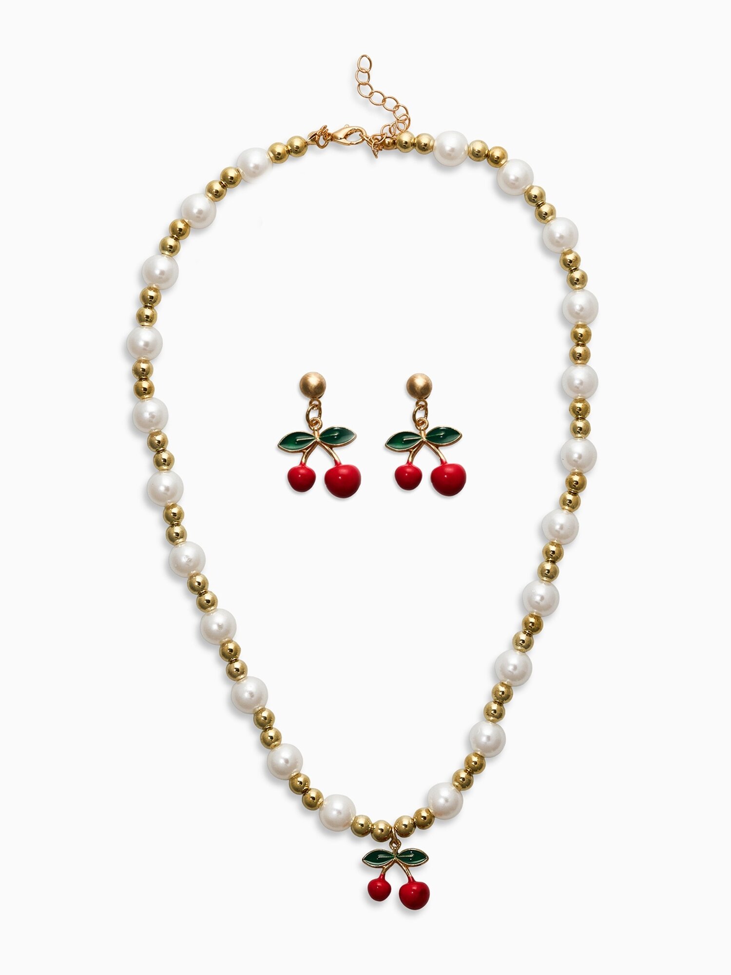 Комплект бижутерии: колье, серьги, металл