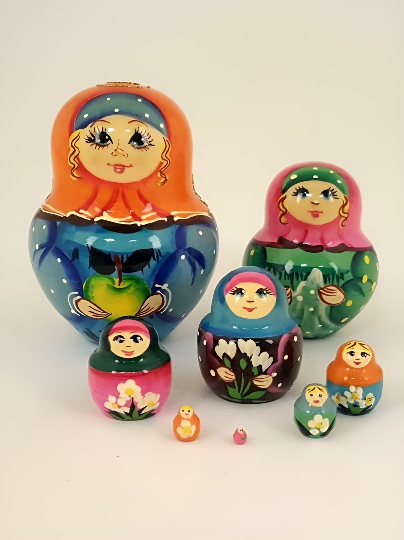 Матрешка 8 предметов расписная "Матрена" (17071), ручная авторская работа