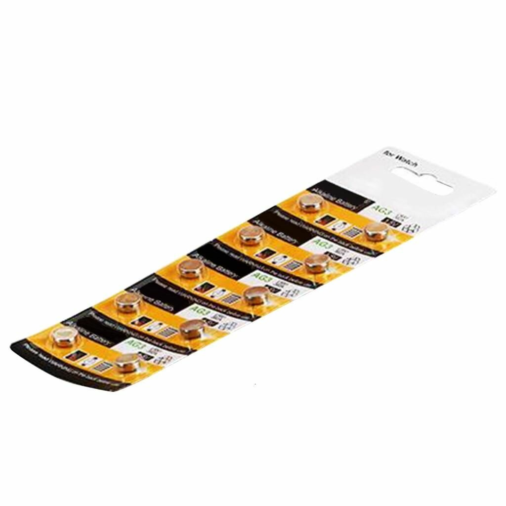 Батарейки-таблетки AG3/LR41/736 (щелочные), 10 штук