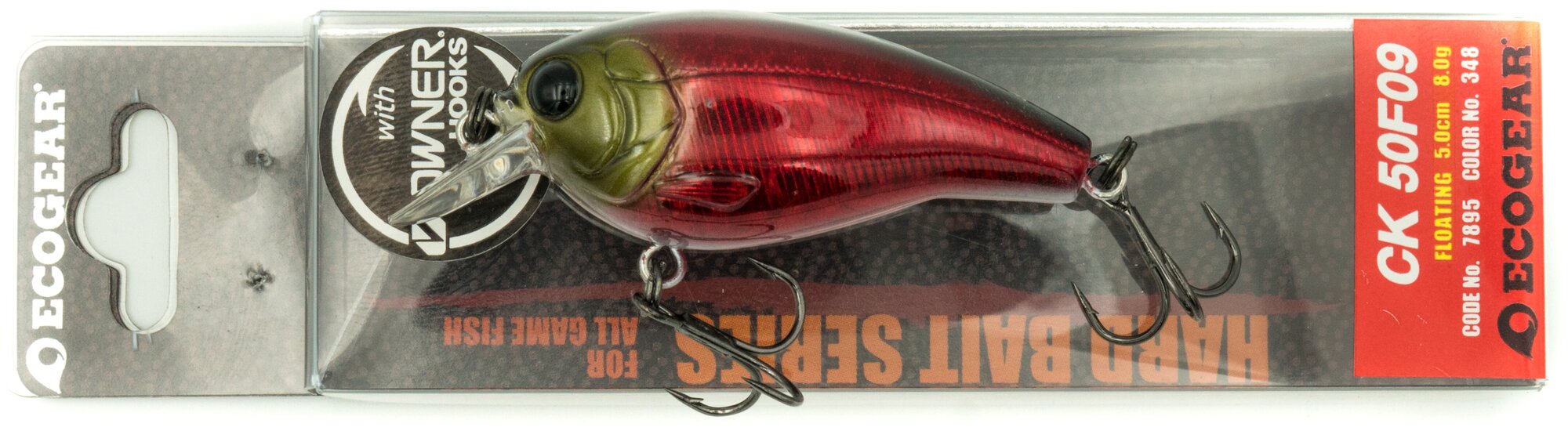 Воблер-кренк для рыбалки ECOGEAR CK 50F09, вес 8.0 гр, цвет 348