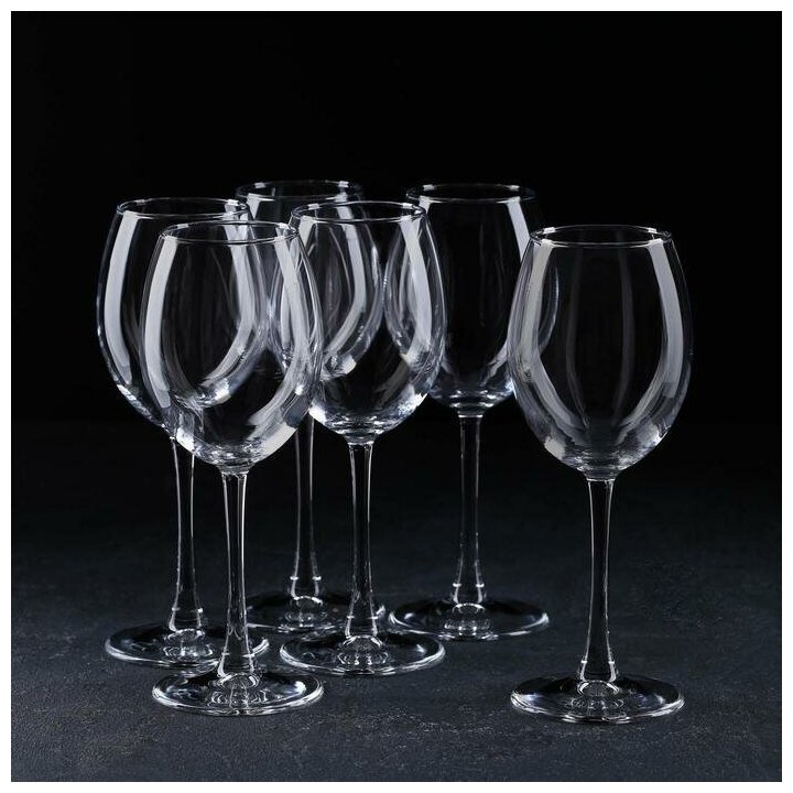 Набор бокалов для красного вина Enoteca, 440 мл, 6 шт, фужеры для вина стеклянные