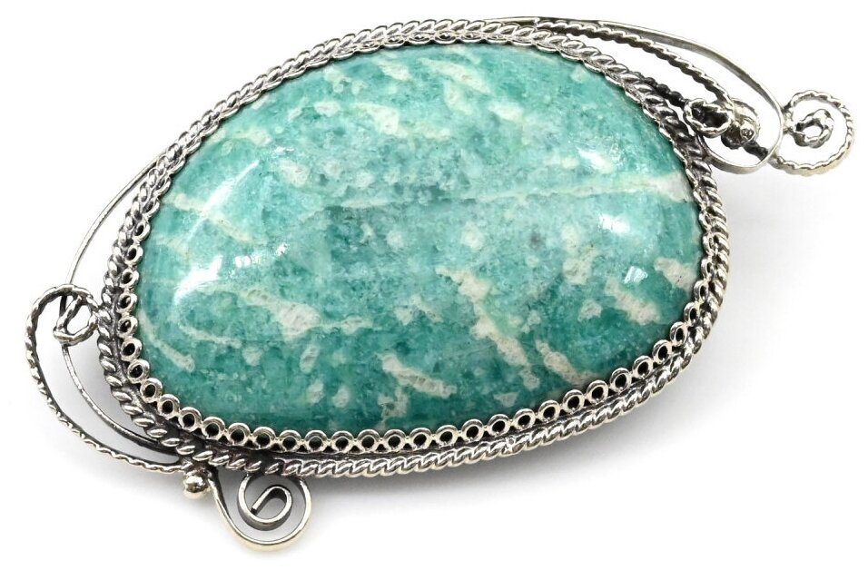 Брошь, амазонит