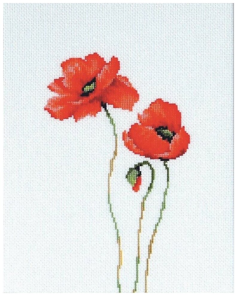 Набор для вышивания Luca-S #B2225 Маки, Счетный крест, 13.5 x 22.5 см