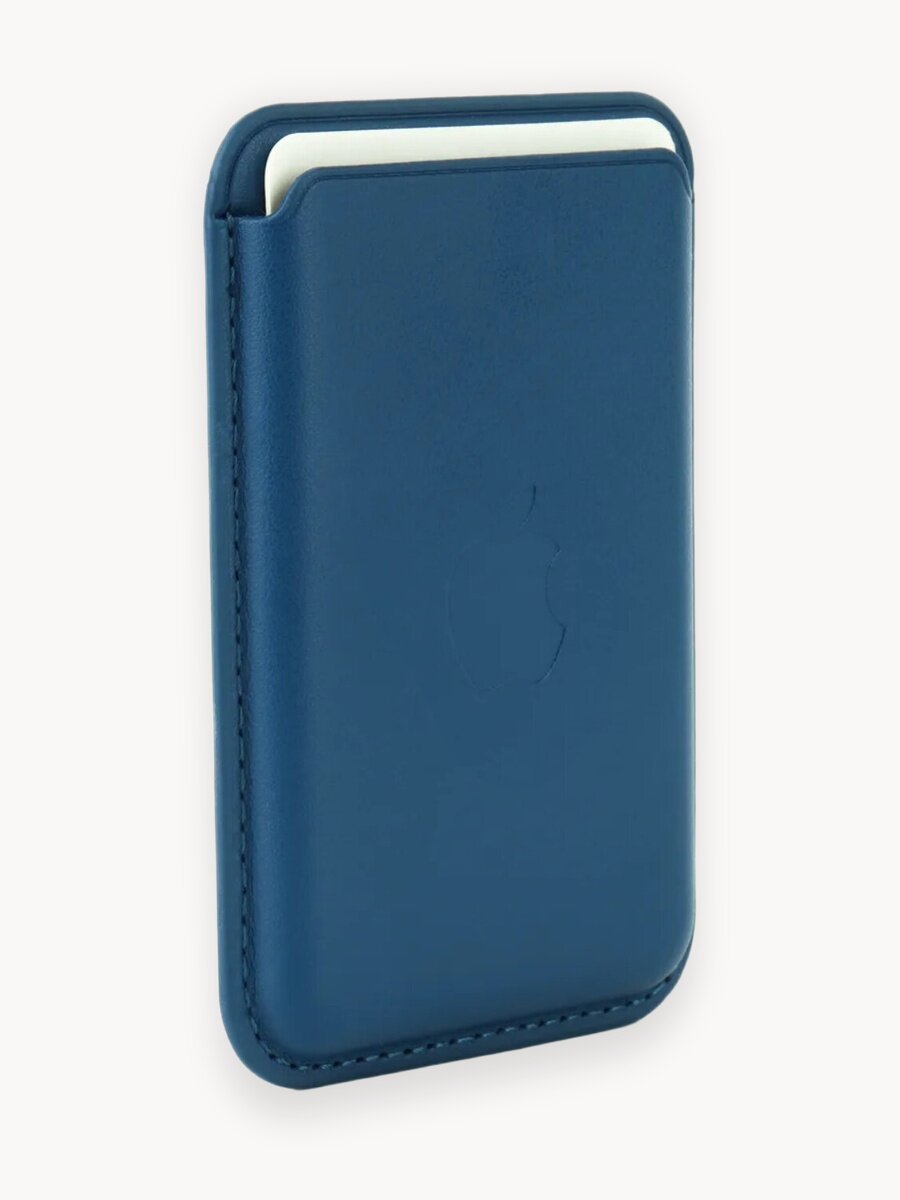Картхолдер JELLY MagSafe Leather Wallet, синий, для iPhone, натуральная кожа