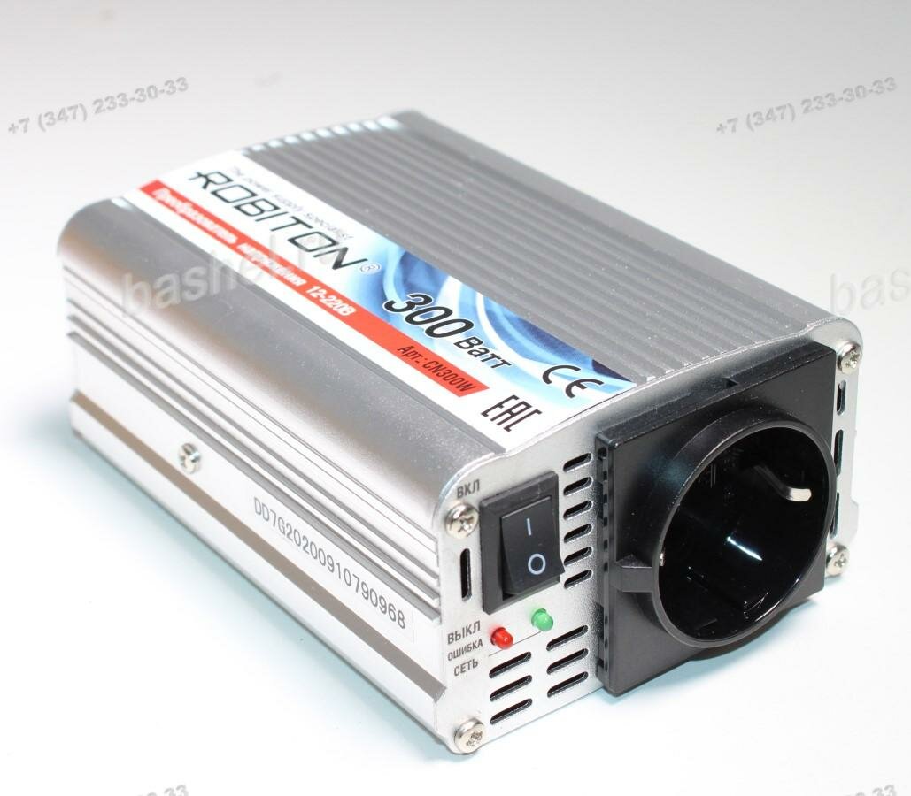 Преобразователь напряжения А/М 12В в 220В ROBITON CN300W, 300W