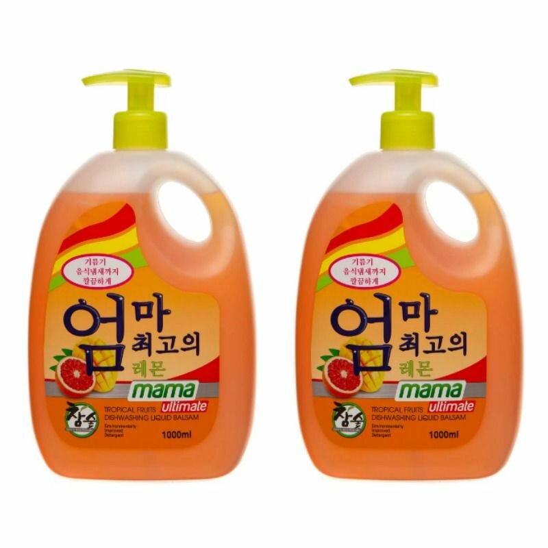 Mama Lemon Бальзам для мытья посуды, Ultimate, Тропические фрукты, 1 л, 2уп.